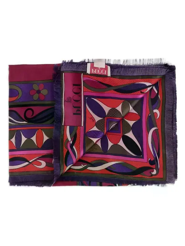 Emilio Pucci Geometric-print Frayed Scarf