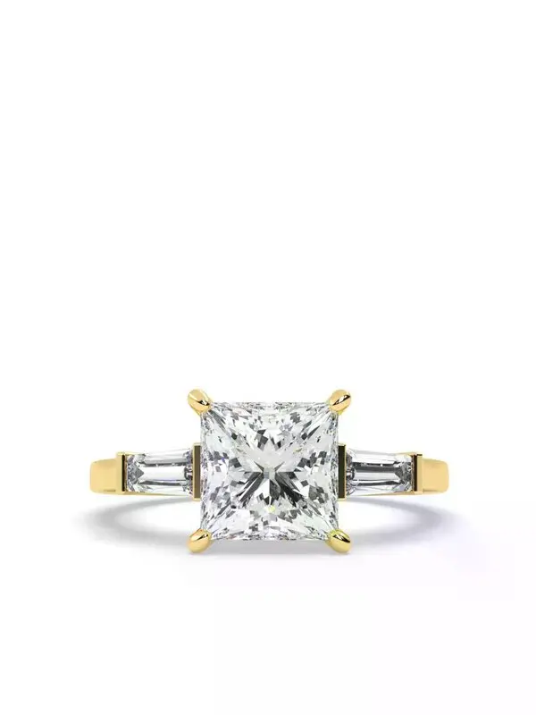 TILLA 14k Yellow Diamond Three Stone Ring - Gold