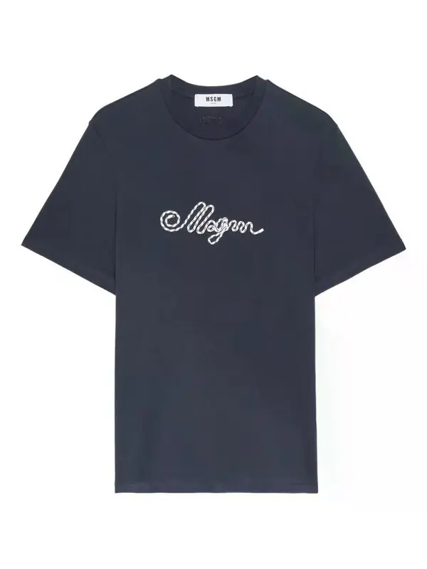 MSGM Logo-embroidered T-shirt