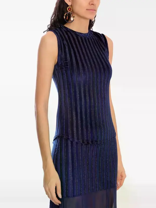 AMIR SLAMA Striped Mock-neck Top