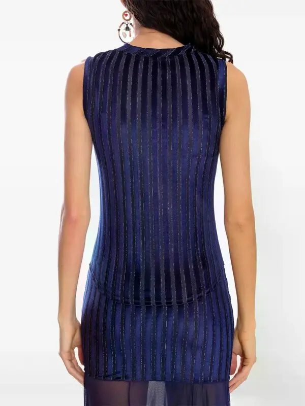AMIR SLAMA Striped Mock-neck Top