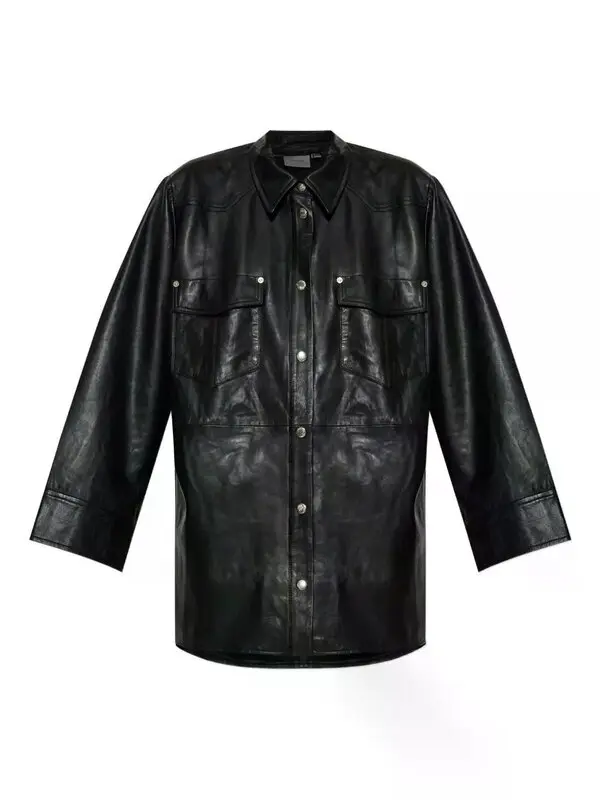 GESTUZ Long-sleeved Leather Shirt