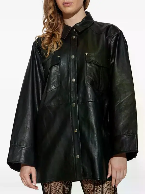 GESTUZ Long-sleeved Leather Shirt