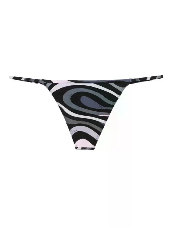 Emilio Pucci Marmo-print Bikini Bottom - Black