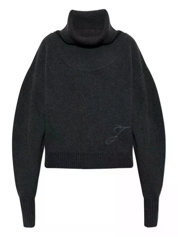 Jacquemus Embroidered Turtleneck Sweater - Grey