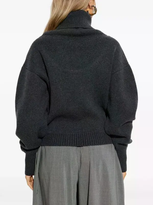 Jacquemus Embroidered Turtleneck Sweater - Grey