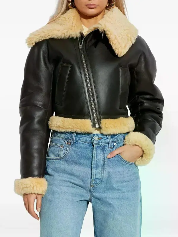 Jacquemus Zip-up Aviator Jacket - Brown