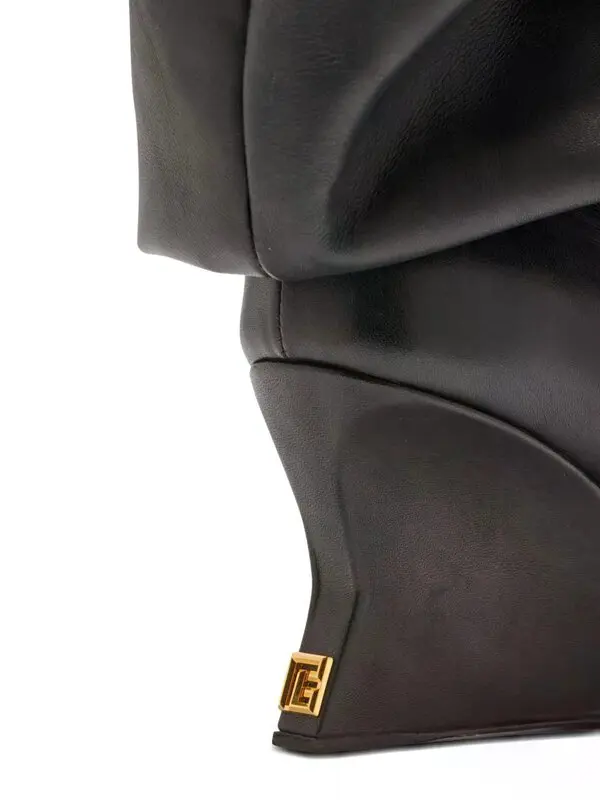 Balmain Slouchy Wedge Ankle Boots - Black