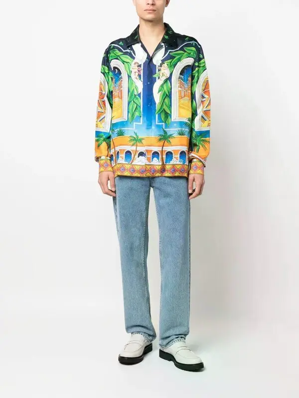 Casablanca Graphic-print Silk Shirt
