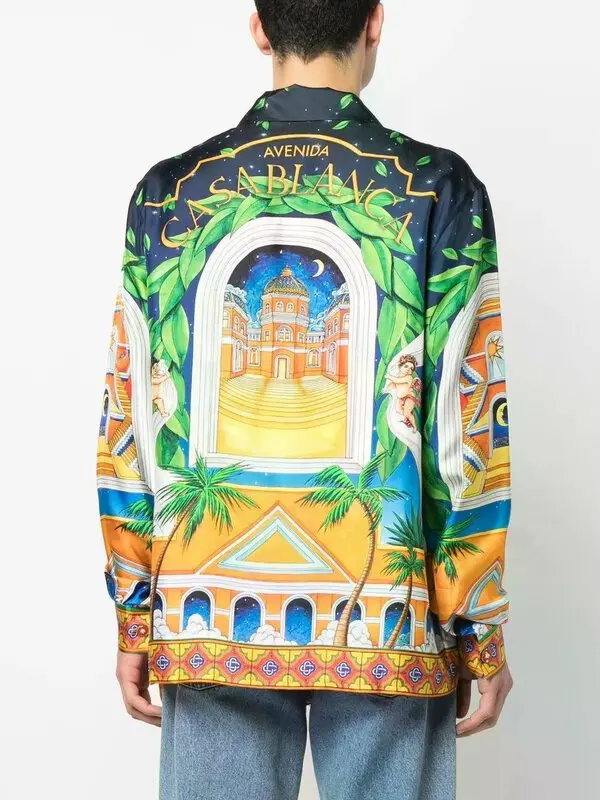 Casablanca Graphic-print Silk Shirt