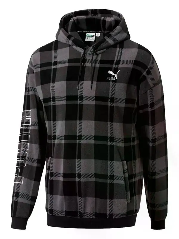 PUMA Check-pattern Hoodie - Black