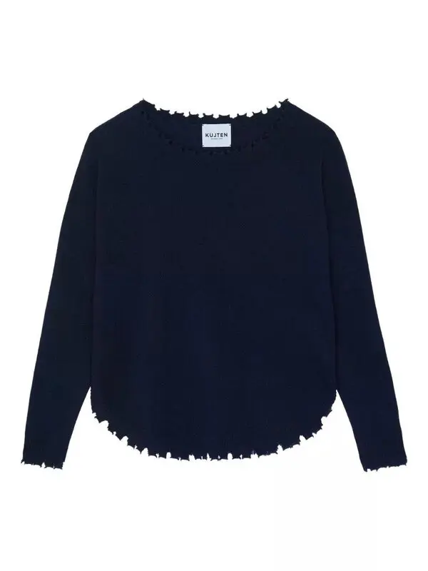 KUJTEN Mela Scalloped Sweater - Blue