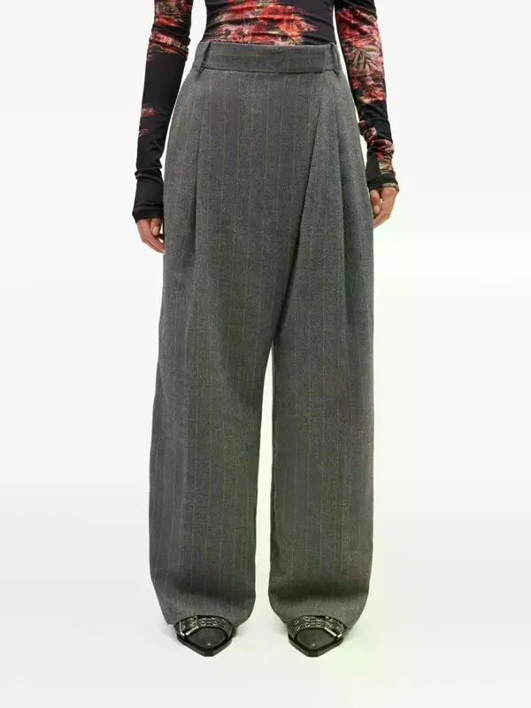 GANNI Pinstripe Pleated Trousers