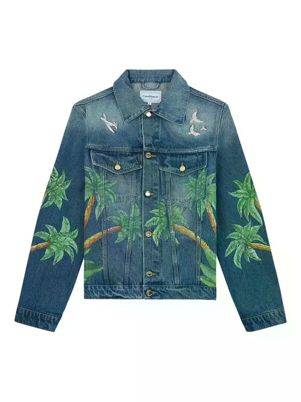 Casablanca Palm Tree-print Denim Jacket