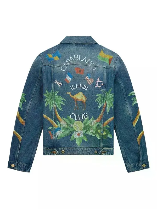Casablanca Palm Tree-print Denim Jacket