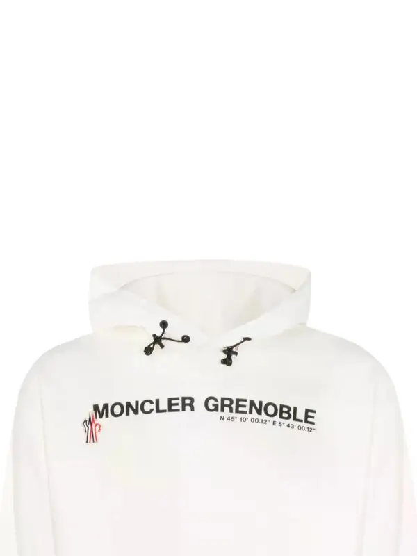 Moncler Logo-print Cotton Hoodie - White