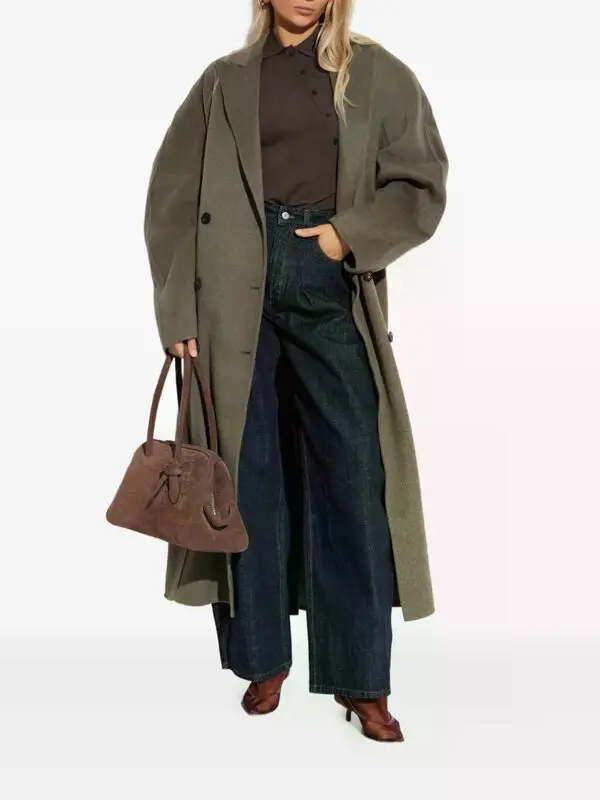 Jacquemus Virgin Wool Belted Coat - Green