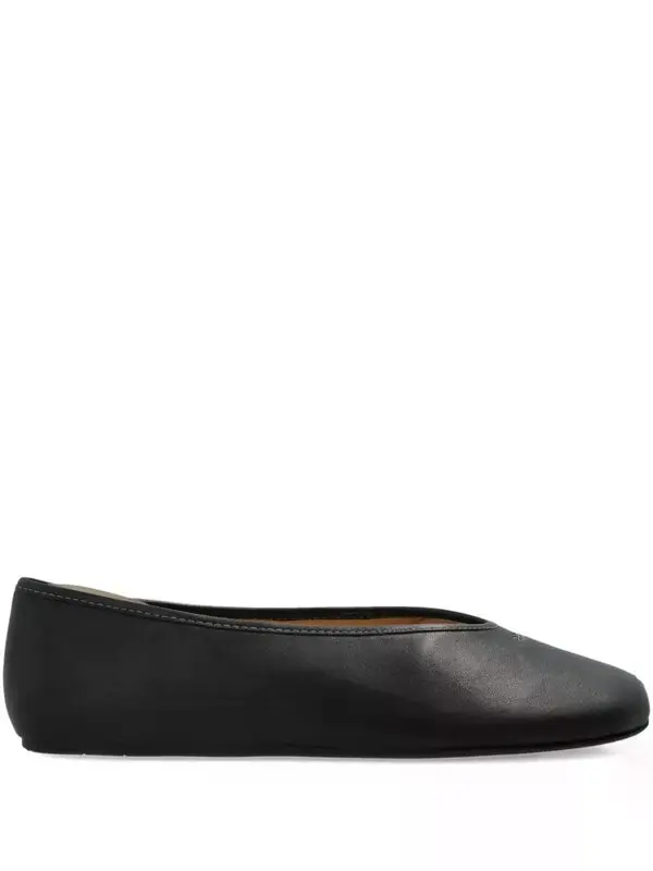 COACH Leather Ballerina Flats - Black