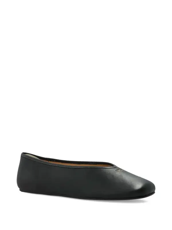 COACH Leather Ballerina Flats - Black
