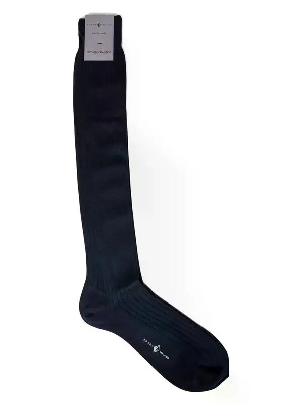 SOZZI MILANO X Michele Franzese Ribbed Jacquard-logo Socks - Blue