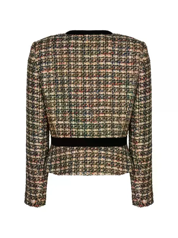 Valentino Garavani Tweed Jacket With Bow Belt - Neutrals