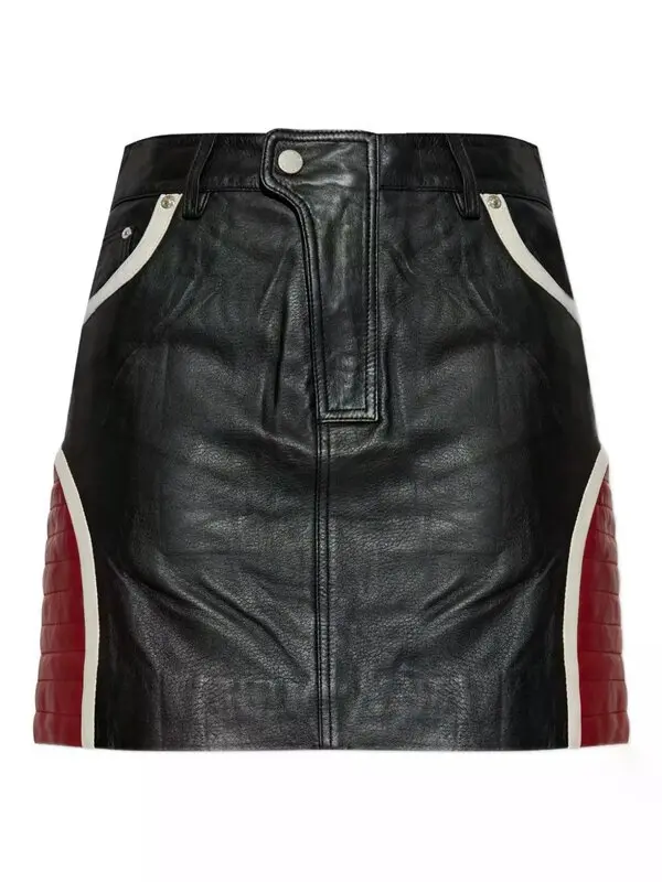 GESTUZ Panelled Leather Mini Skirt