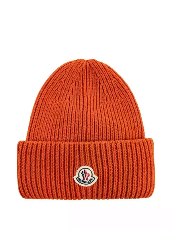 Moncler Logo-patch Beanie - Orange