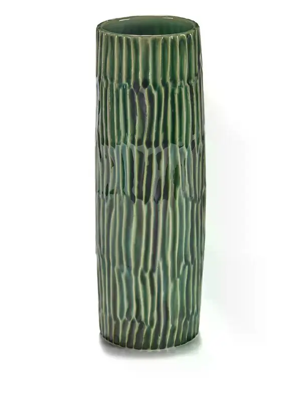 SERAX Textured Cylindrical Vase - Green