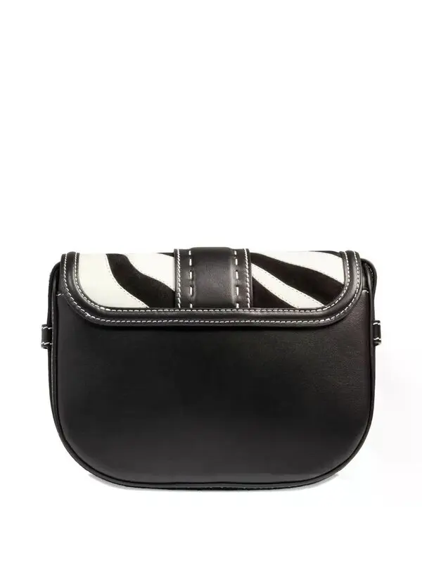 LANCEL Sienna Zebra-print Flap Bag - Black