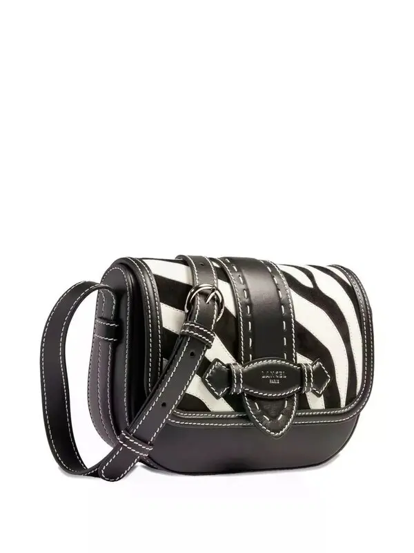 LANCEL Sienna Zebra-print Flap Bag - Black