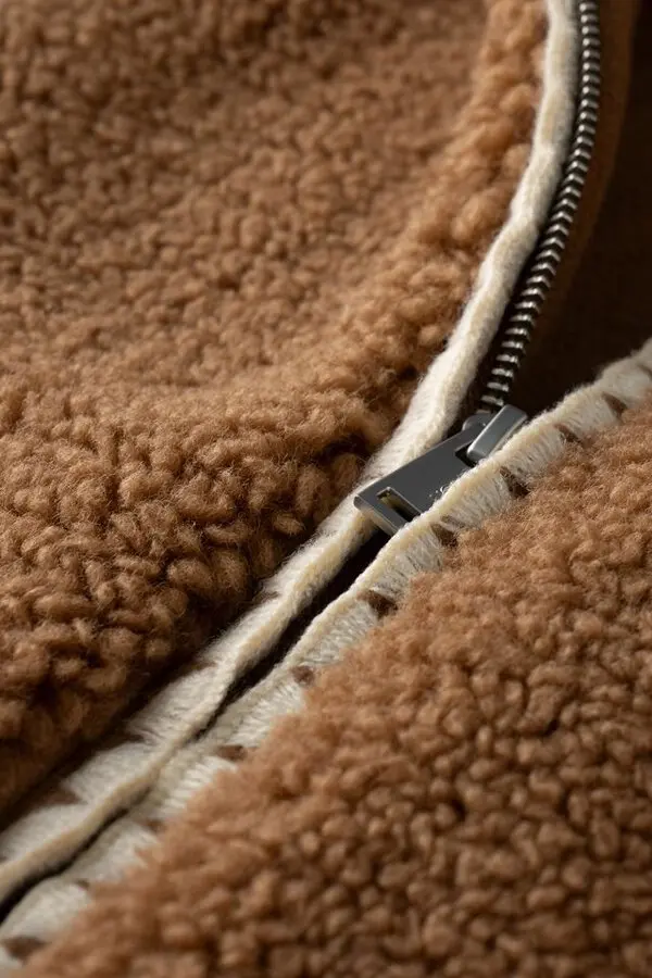 UGG Nika Crochet Uggfluff Zip-up Jacket - Chestnut