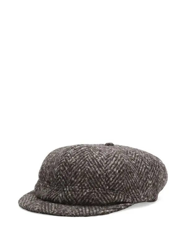 Dolce & Gabbana Herringbone Wool Cap - Brown