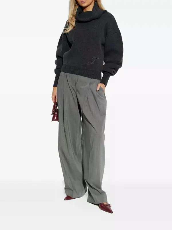 Jacquemus Embroidered Turtleneck Sweater - Grey