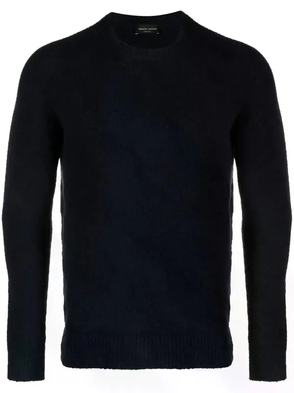 ROBERTO COLLINA Crew-neck Cotton-blend Jumper - Blue