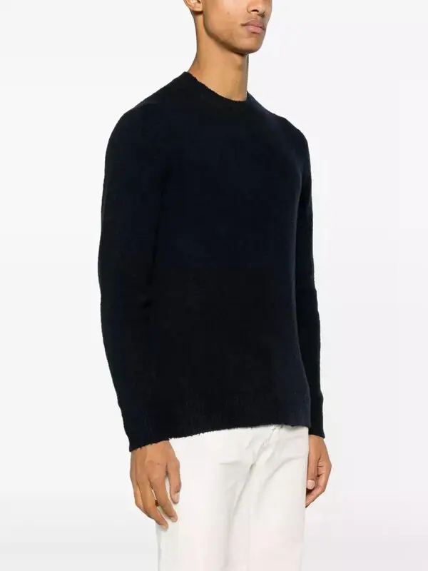 ROBERTO COLLINA Crew-neck Cotton-blend Jumper - Blue