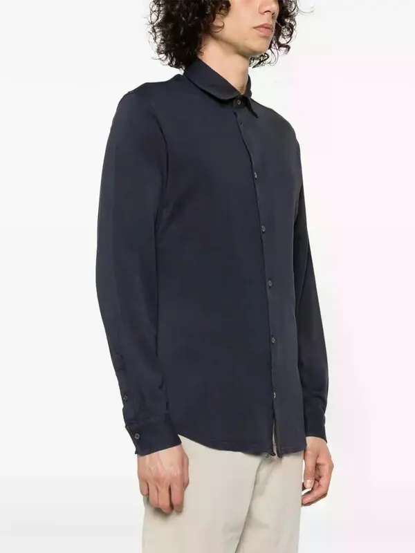 Fedeli Piqué Cotton Shirt - Blue