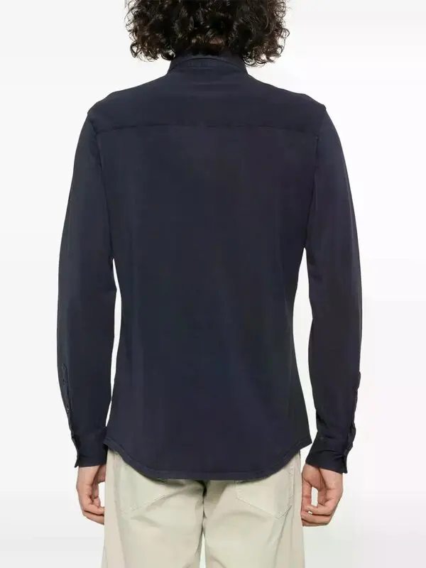Fedeli Piqué Cotton Shirt - Blue