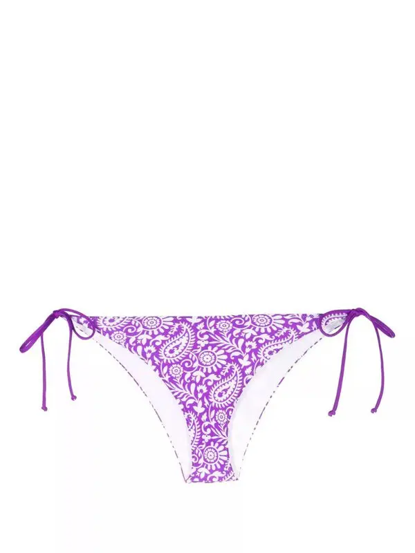 MC2 SAINT BARTH Paisley-print Bikini Bottom - Purple