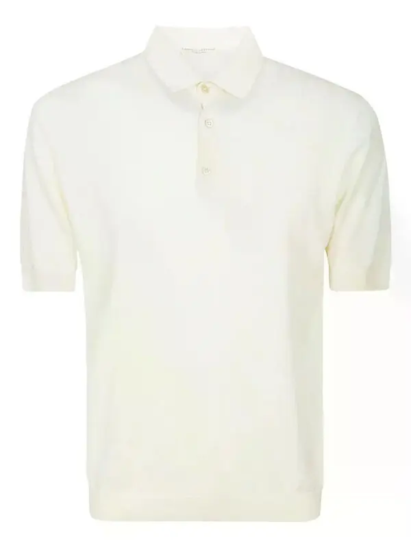 FILIPPO DE LAURENTIIS Short-sleeve Buttoned Polo Shirt - White