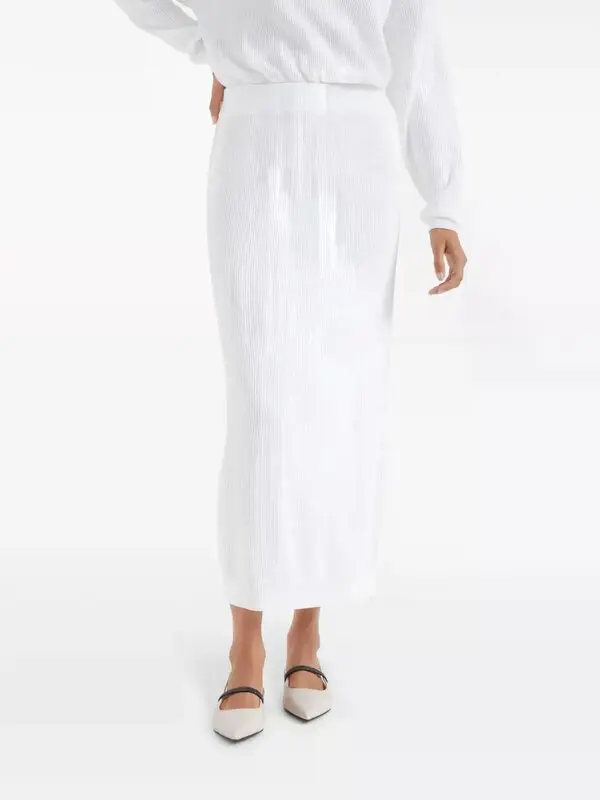 Brunello Cucinelli High-waisted Ribbed Skirt