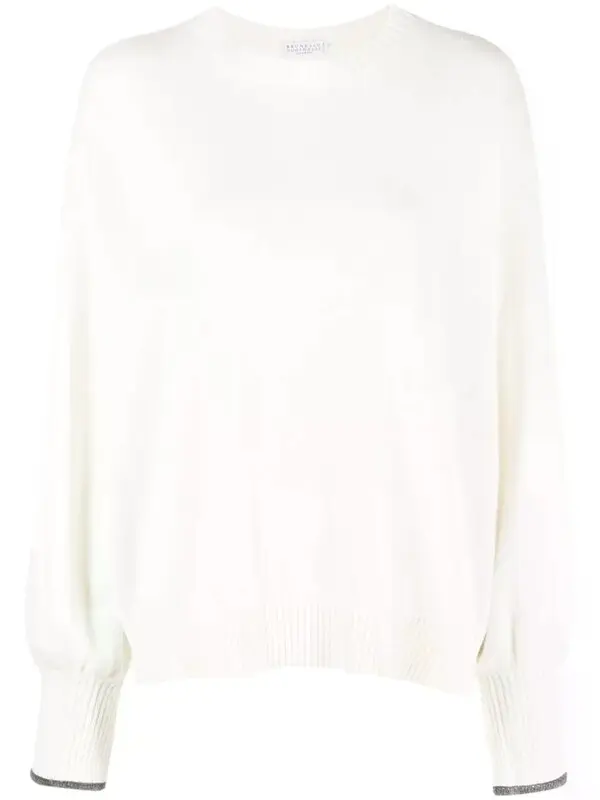 Brunello Cucinelli Crew-neck Cashmere Jumper - White
