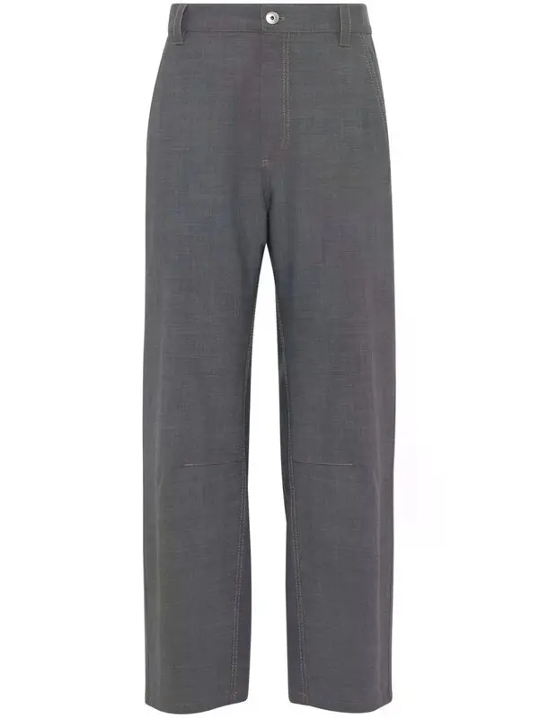 Brunello Cucinelli Mélange-effect Wide Leg Trousers