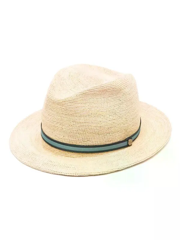 Borsalino Grosgrain-ribbon Straw Hat