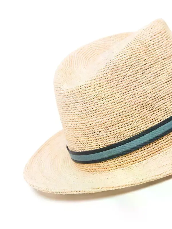 Borsalino Grosgrain-ribbon Straw Hat