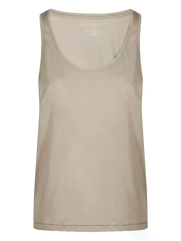Majestic Filatures Sleeveless Scoop-neck Top - Brown