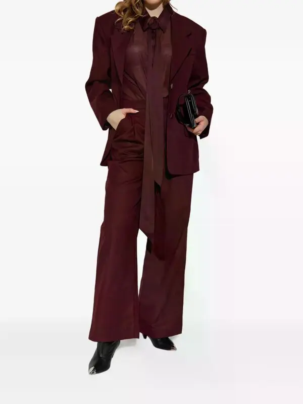 GESTUZ Floral-appliqué Blouse - Red