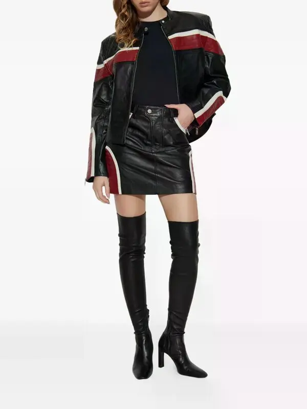 GESTUZ Rose-embossed Zip Jacket