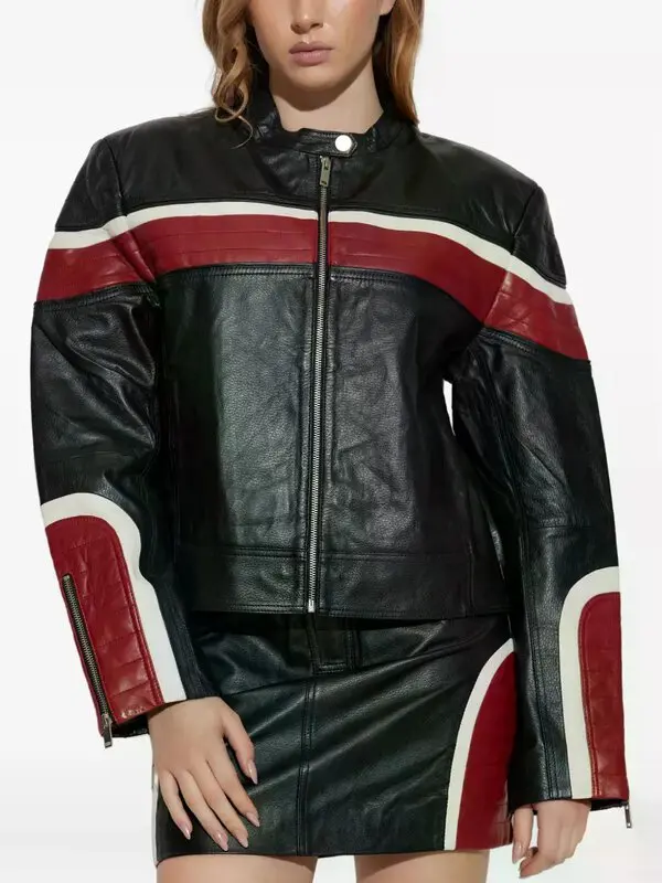 GESTUZ Rose-embossed Zip Jacket