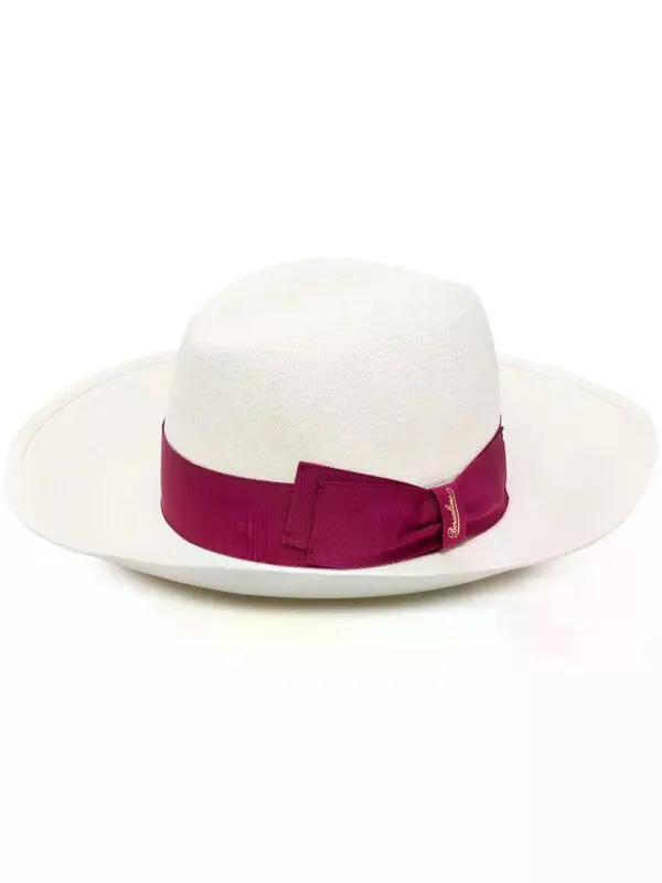 Borsalino Interwoven Fedora With Grosgrain Ribbon
