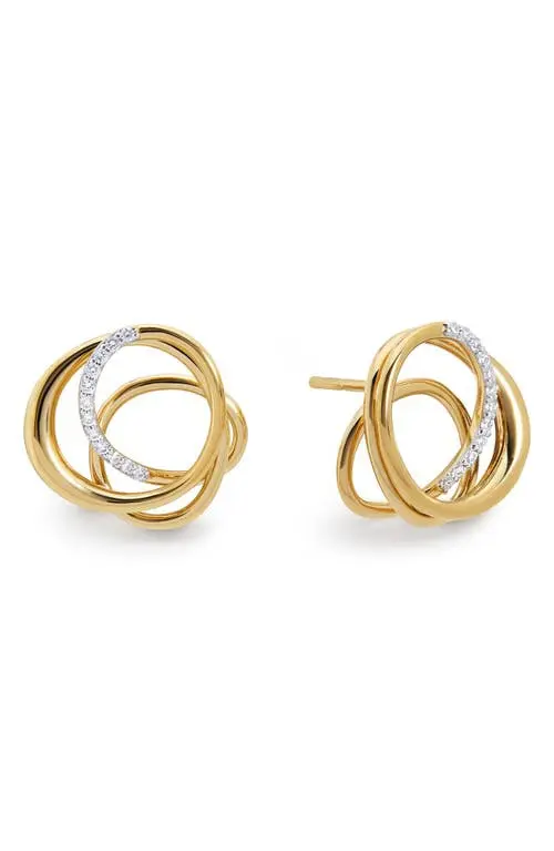 Monica Vinader Nura Lab-created Diamond Pavé Stud Earrings - 18k Gold Vermeil/diamond